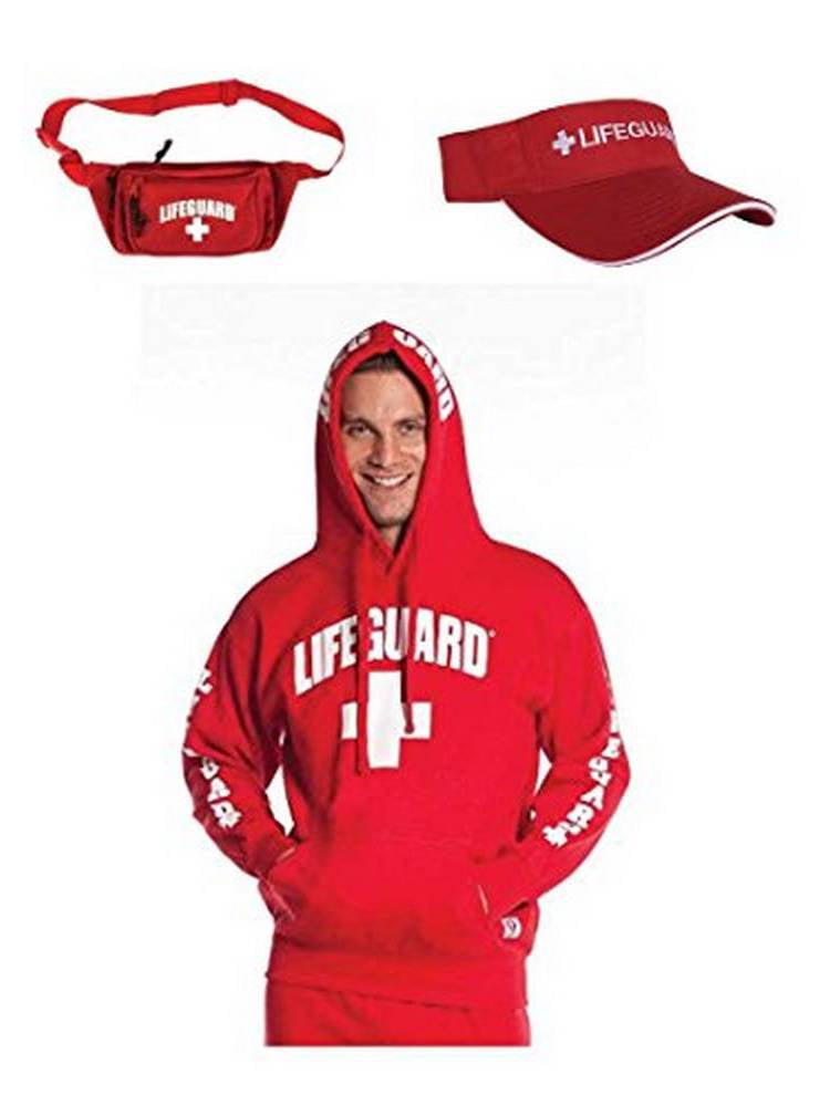 Mens Lifeguard Hoodie Sweatshirt Authentic with Fanny Pack and ...