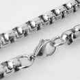 Silver Tone Rolo Box Chain Stainless Steel Necklace 1/2/3/4/5/7MM For ...