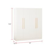 Timechee Large Armoire Wardrobe Closet Cabinet 4 Doors White - Walmart.com