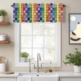 Patchwork Squares Window Valance for Kitchen, Vintage Red Floral Green ...