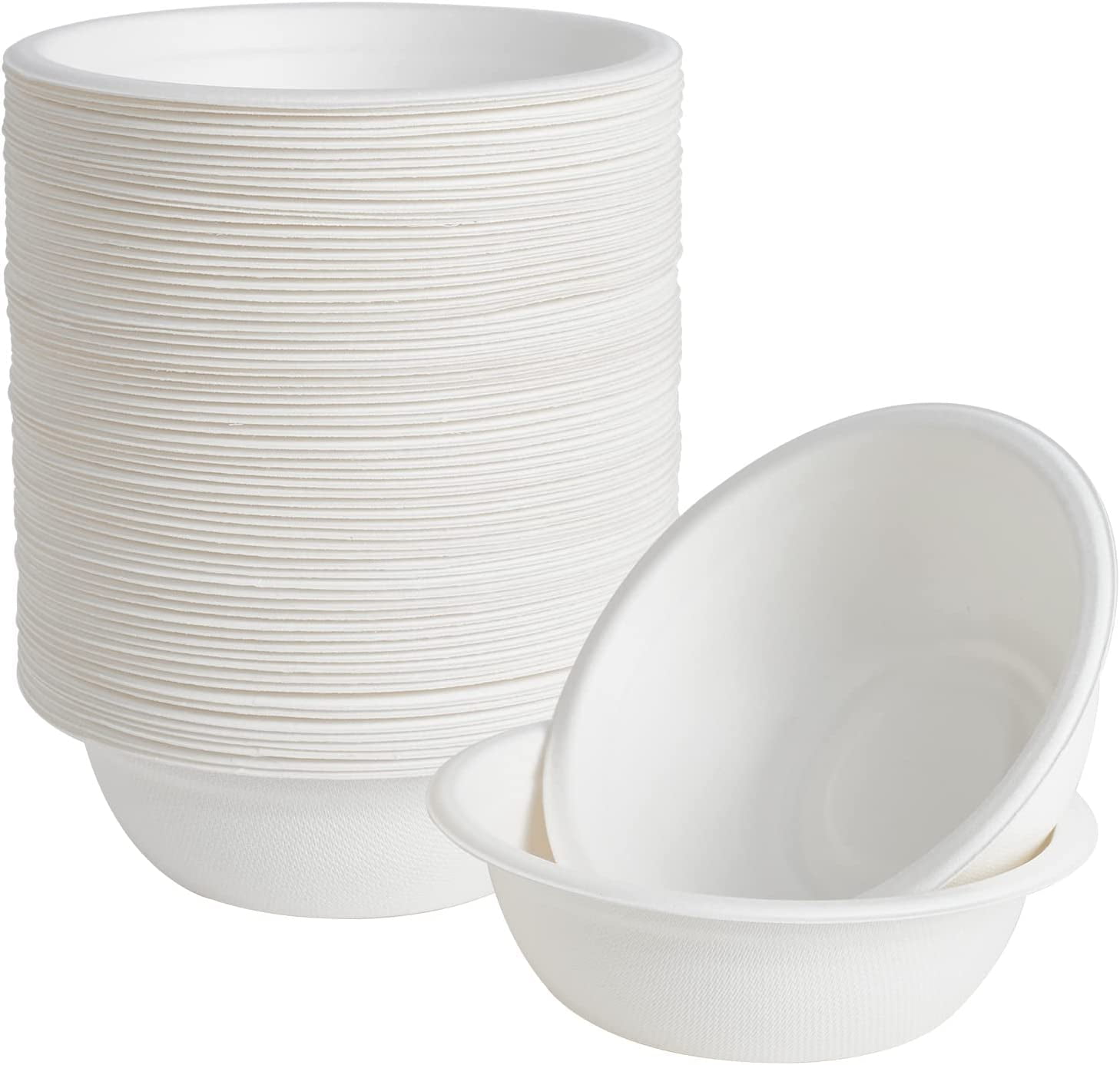 Nvzi 50 Pack 12 oz Paper Bowls, Disposable Compostable Bowls Heavy-Duty ...