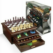 Classic Game Collection - Deluxe Wooden Chess Box with Heavy Metal ...