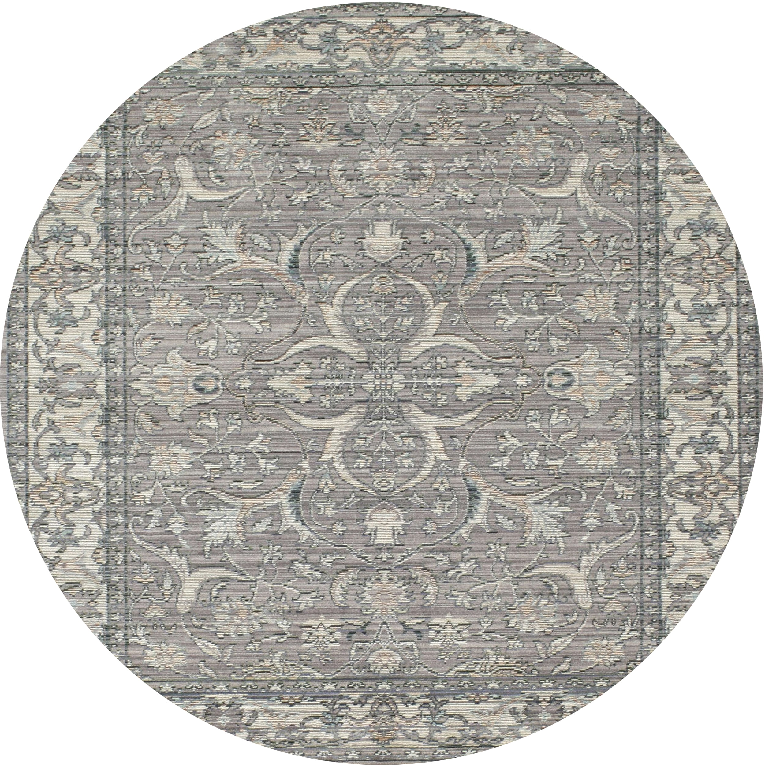 Ahgly Company Indoor Round Contemporary Granite Gray Abstract Area Rugs ...