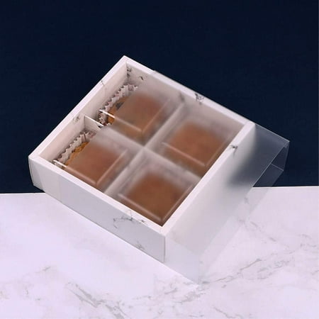 BBC Ins Marble Cake Box With Clear Lid, Gift Packaging Boxes For Moon ...
