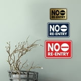 Classic Framed No Re-Entry Sign (White) - Medium - Walmart.com
