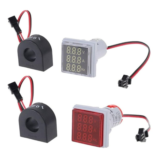 2 Square LED Digital Meter Voltage Current Indicator Salvador Corriente ...