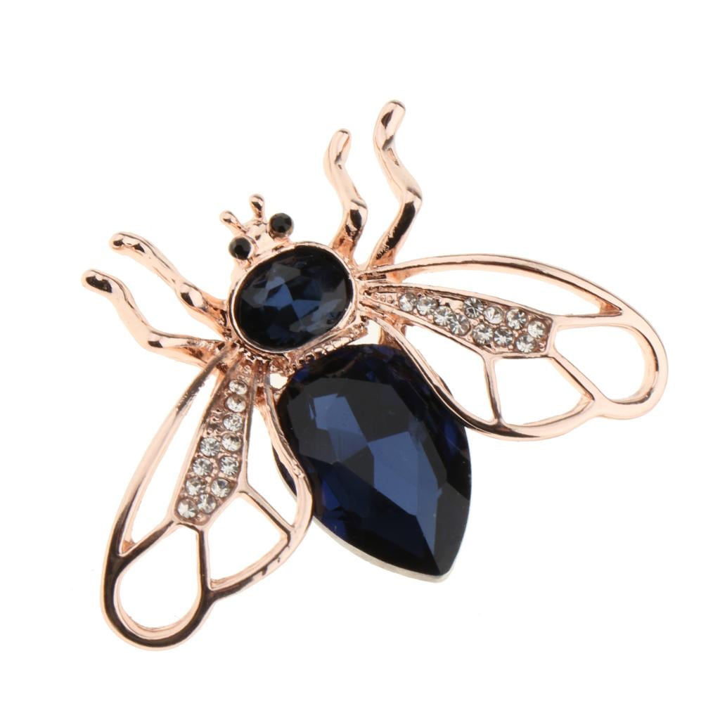 Broche de de imitación de cristal para mujer, joyería-champán Azul Hugo ...