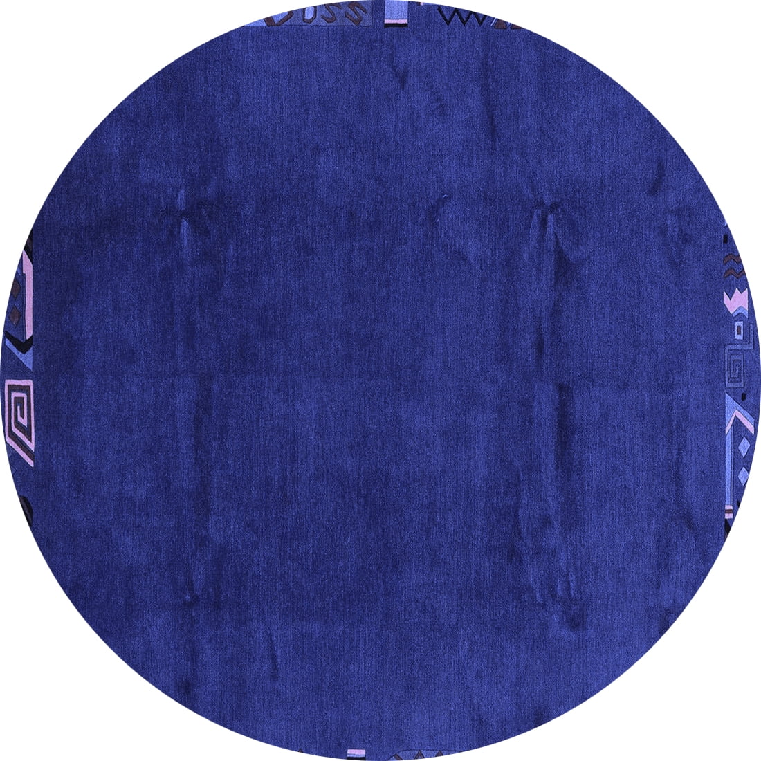 Ahgly Company Indoor Round Abstract Blue Modern Area Rugs, 8' Round ...