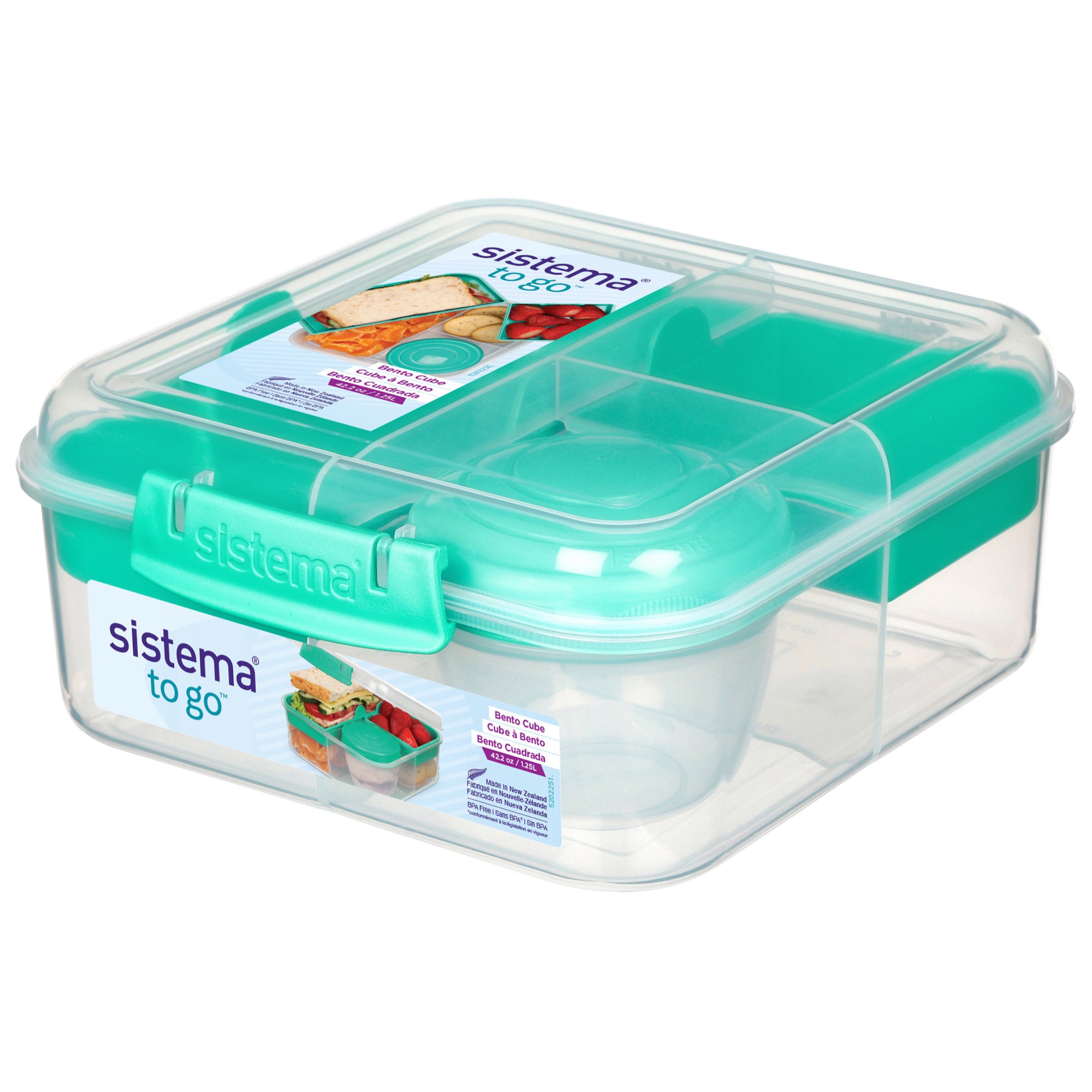 Sistema To Go Collection Bento Box Cube Plastic Lunch and Food Storage ...