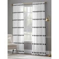 Boho Black Geometric Dots on White Sheer Curtains 2 Panels Set Modern ...