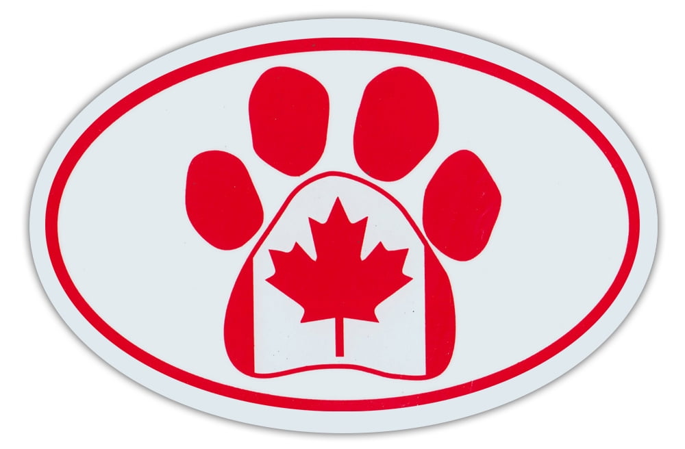 Oval Shaped Car Magnet - Dog Paw Canadian Flag - Canada - Cars, Trucks ...