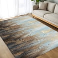 Brown Blue Gradient Washable Area Rug 8x10 Modern Abstract Industrial ...