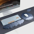 1 Set Cloud-shaped Desk Mat with Wristband for Painfree Typing Mouse ...