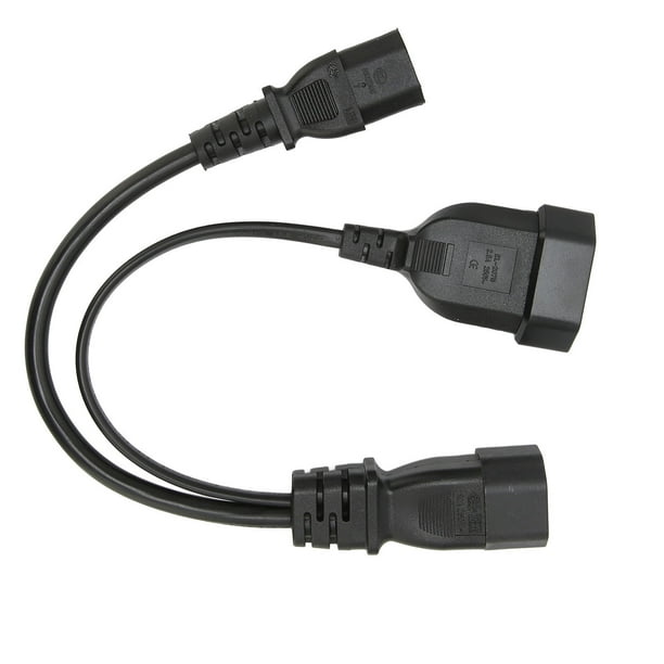 IEC320 C14 To IEC320 C13 And EU Y Splitter Power Cord, 1 In 2 Out Pure ...