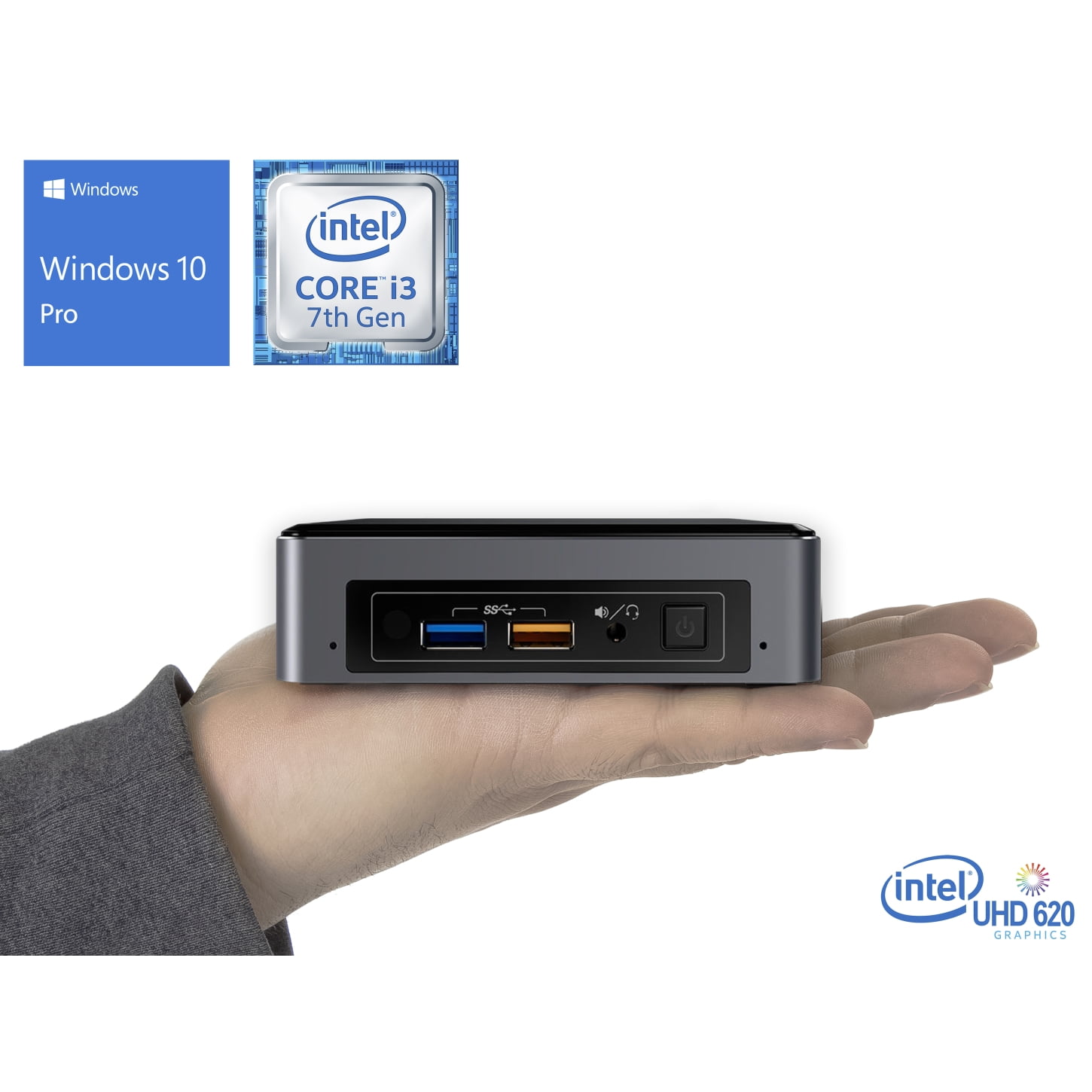 Intel NUC7i3BNK Mini PC, Intel Core i3-7100U 2.4GHz, 16GB DDR4, 256GB SSD, Wifi, BT 4.2, HDMI ...