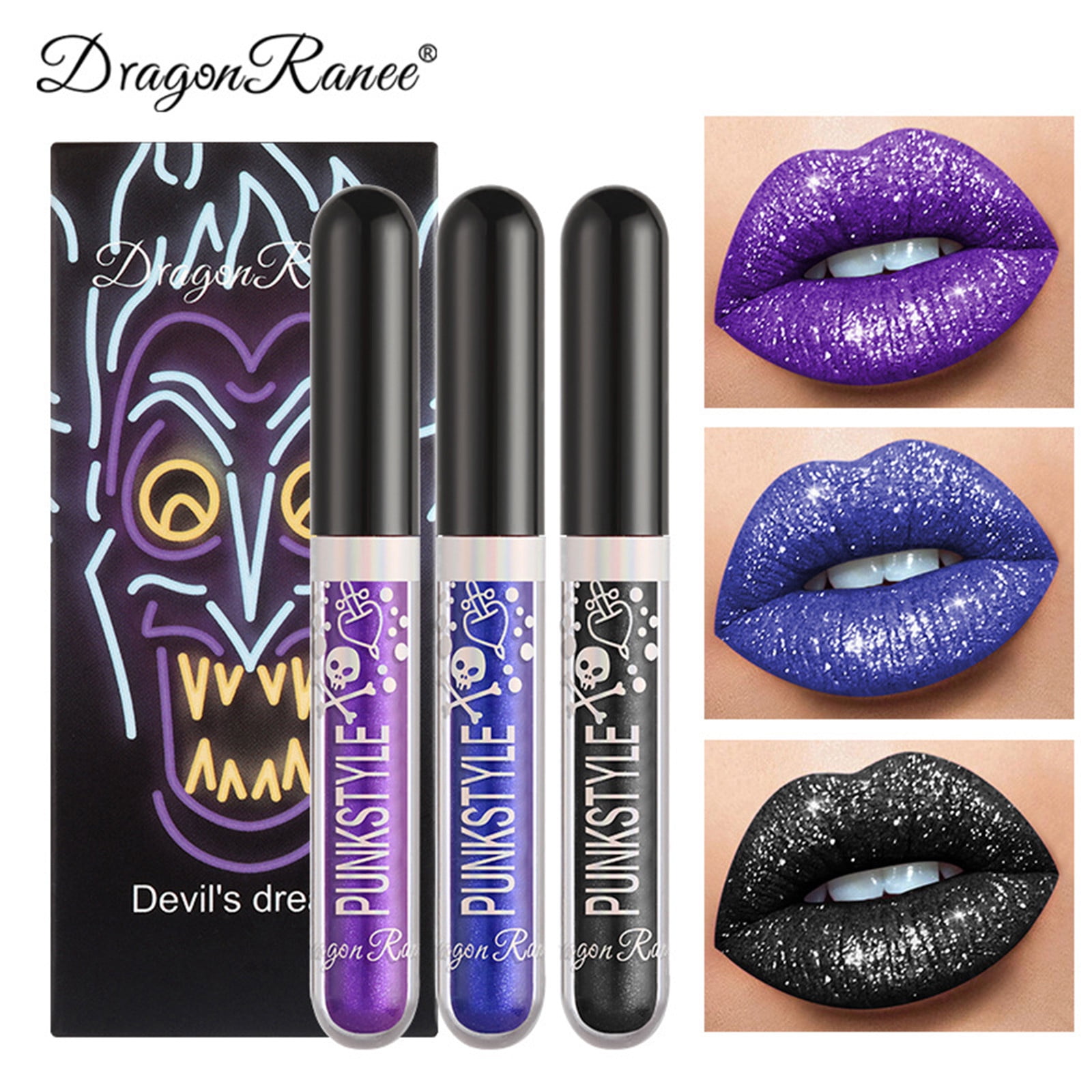 Click here for Openpig 3pcs Dark Black Blue Purple Matte Liquid L... prices