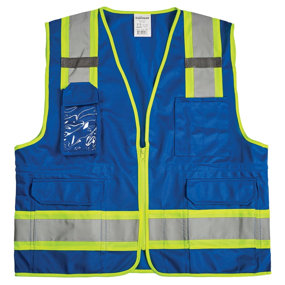 SAFEGEAR S/M Blue High Visibility Safety Vest - Unisex, Polyester - JJ ...