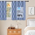 Blue Checkered Pattern Blackout Curtains,Triple Weaved Fabric,Thermal ...