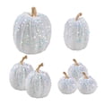 7PCS Sequined Velvet Artificial Pumpkins Assorted Sizes Multi Color ...