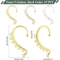 36pcs 3 Colors Dangling Ear Cuff Blanks Gold Silver Retro Ear Crawler 7 ...