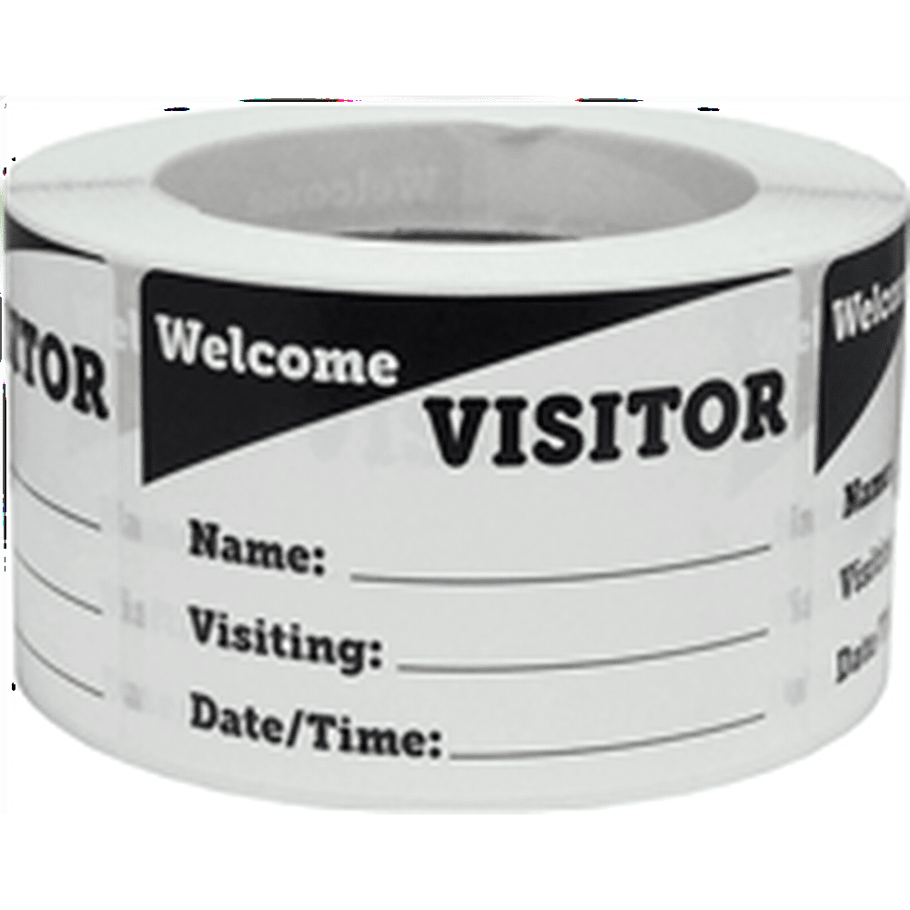 Welcome Visitor Stickers, 2.5 x 3.5 Inches Wide, 500 Labels on a Roll ...
