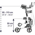 KMINA - Upright Rollator Walker with Seat and Back Support, Stand Up ...
