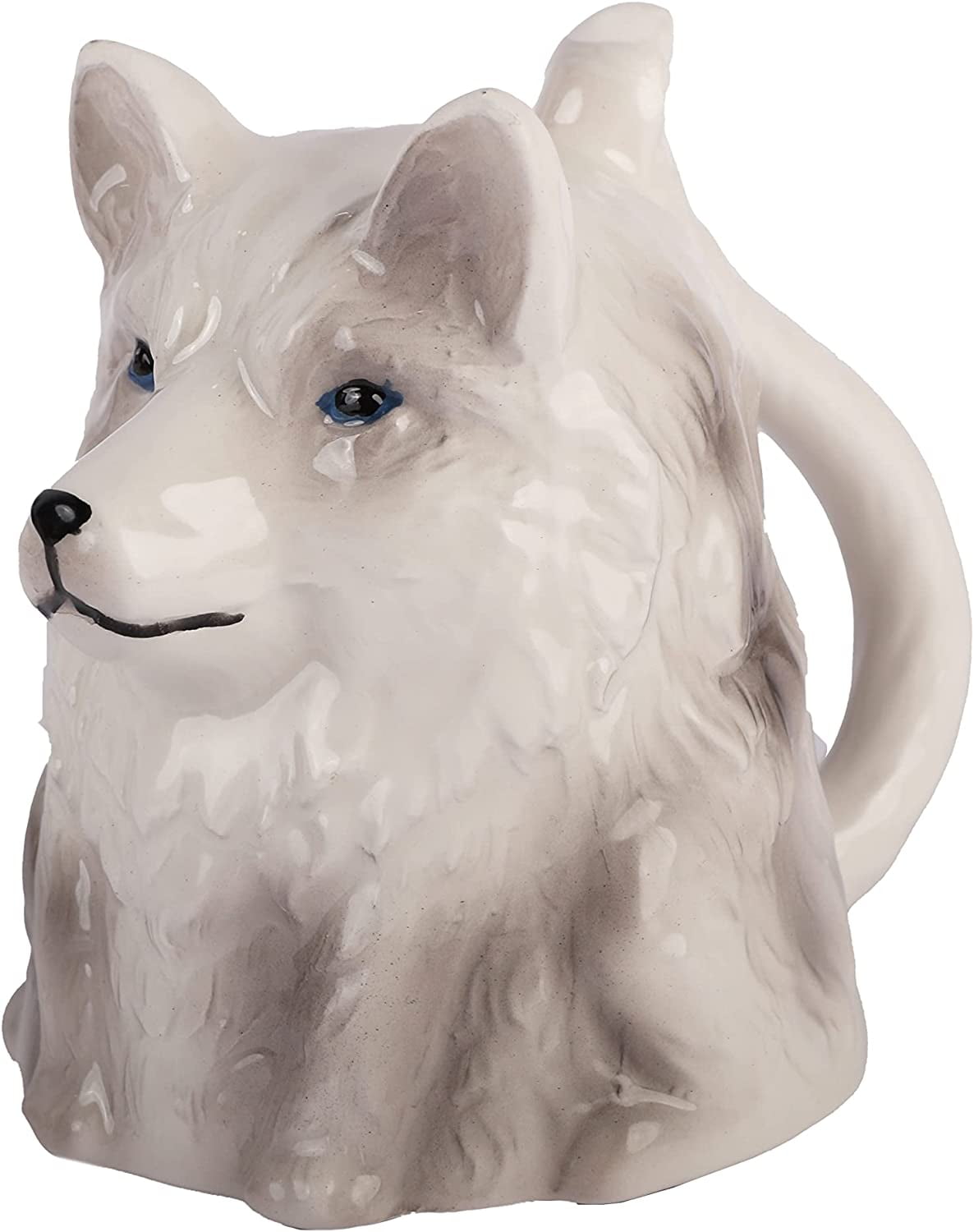Servette Home Ceramic Wolf Coffee Mug 10oz Upside Down White Wolf ...
