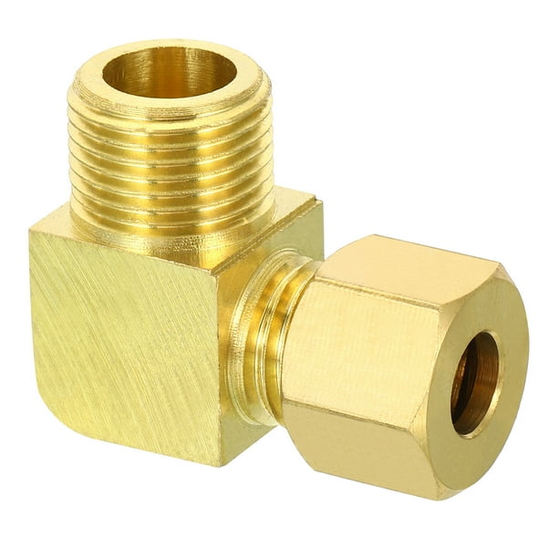 Uxcell G3/8 Male x 8mm Tube OD Brass Compression Tube Fitting 90 Degree Elbow Pipe Tube Fitting ...