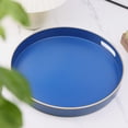13" R Royal Blue Round Serving Tray With Handles - Walmart.com