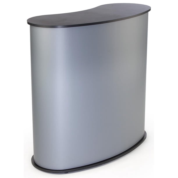 Portable Podium Counter with Kidney Bean Shape, Black Counter Top with ...
