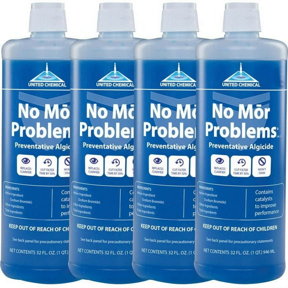 No Mor Problems, 4x1 Qt, Algae Prevention Pool Treatment, Chloramine ...