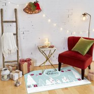 Mohawk Home Prismatic Snowflakes Red Contemporary Theme Christmas ...