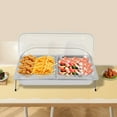 Rectangular 2 Trays Food Display Tray Buffet Cold Serving Cooler ...