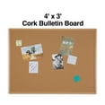STAPLES Cork Bulletin Board 4x3 Feet Durable Natural Cork with Oak ...