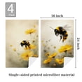 A bee flying through a field of yellow flowerstowels4 PC 16x24 Inch ...