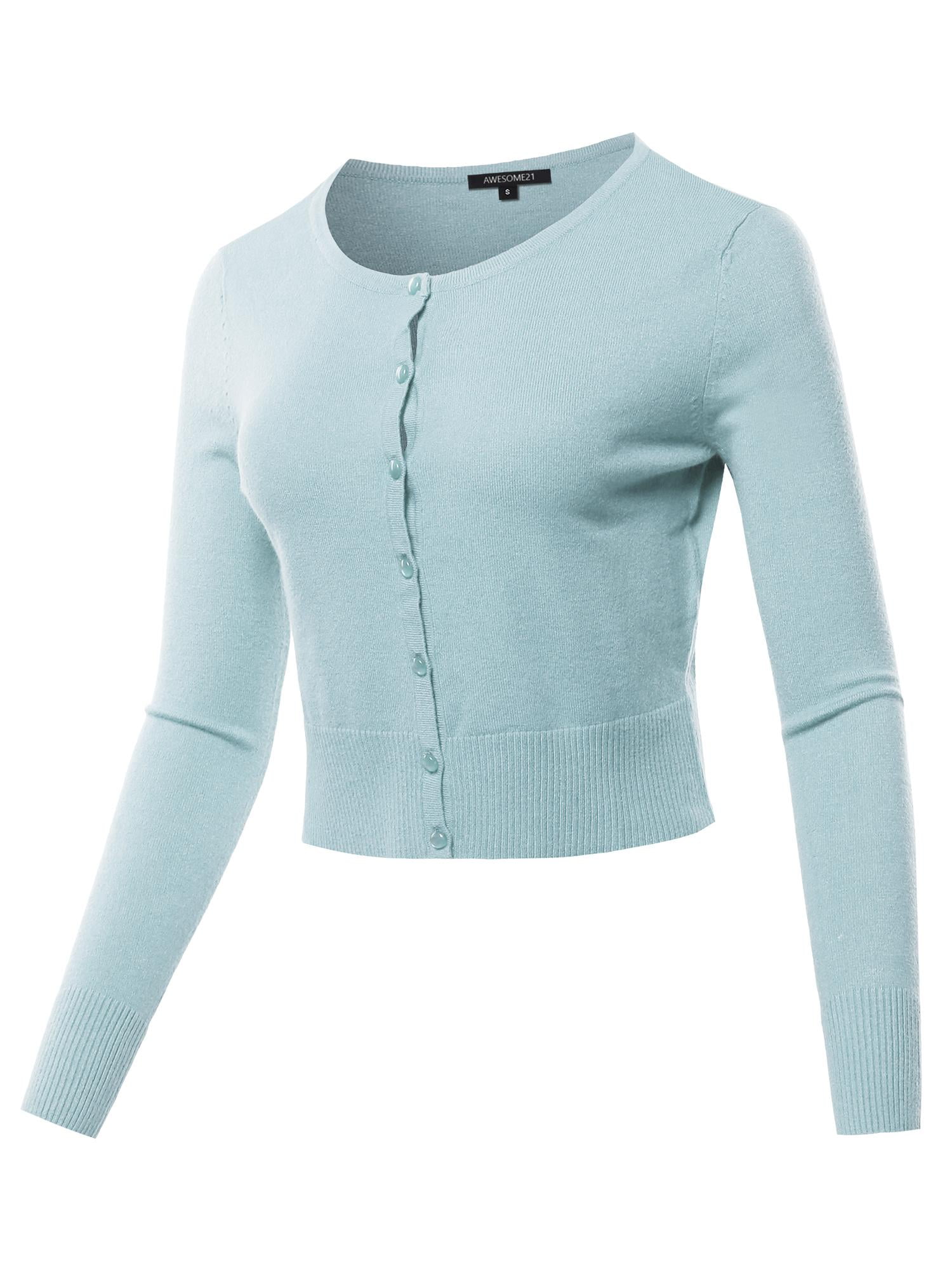 FashionOutfit Women's Solid Button Closure Long Sleeve Cardigan ...