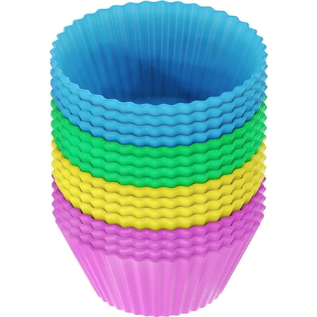 Silicone Cupcake Liners Reusable Baking Cups Nonstick Easy Clean Pastry ...