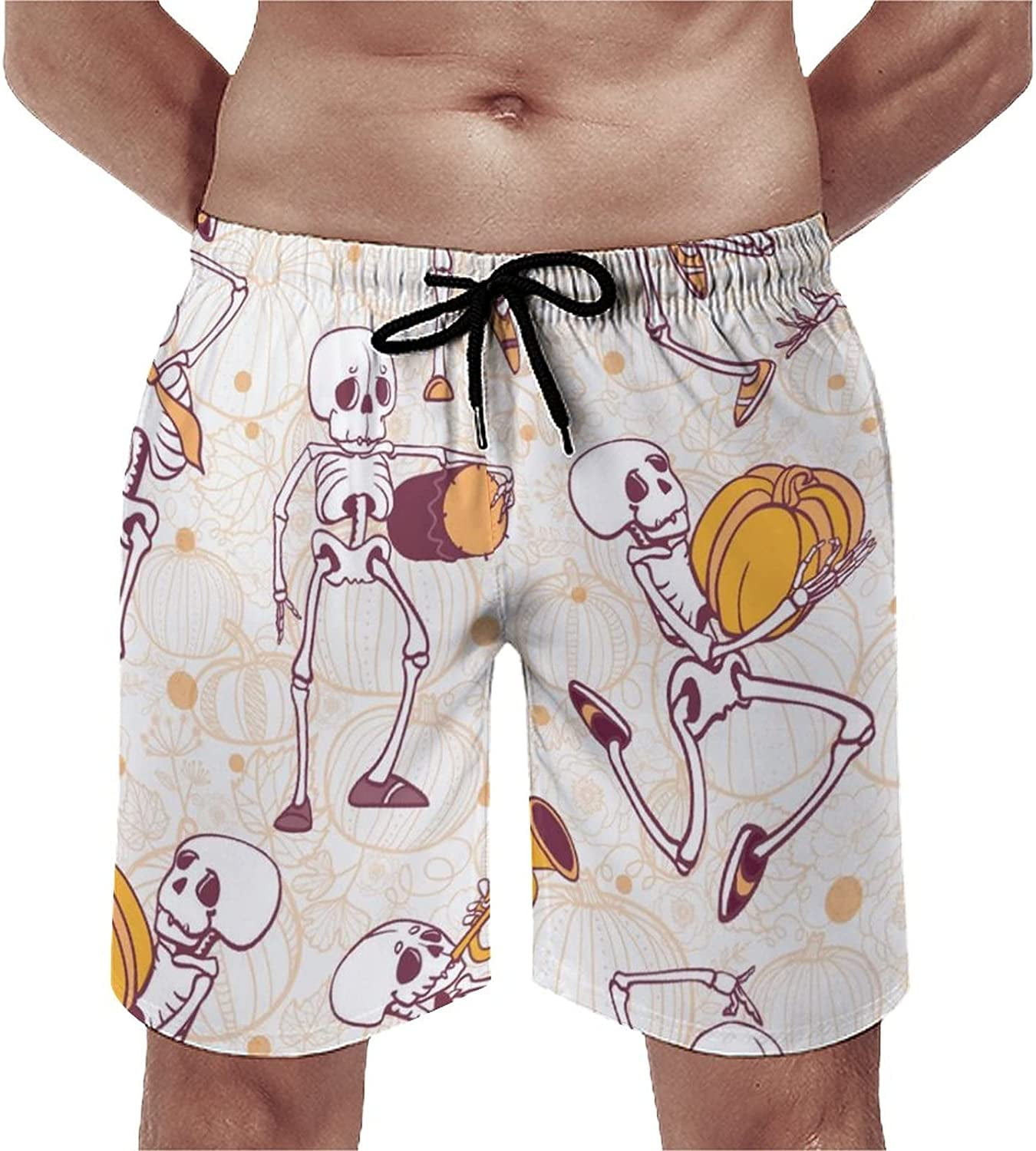 Men's Dancing-Musical-Skeletons-Haloween-Trumpet-Pumpkin Quick Dry ...