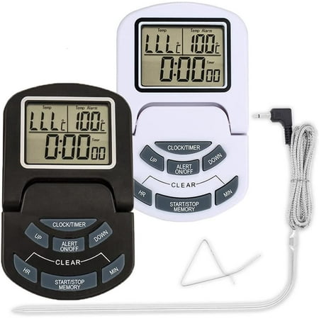 Digital Electric Cooking Food Meat Thermometer, Foldable Timing Alarm ...