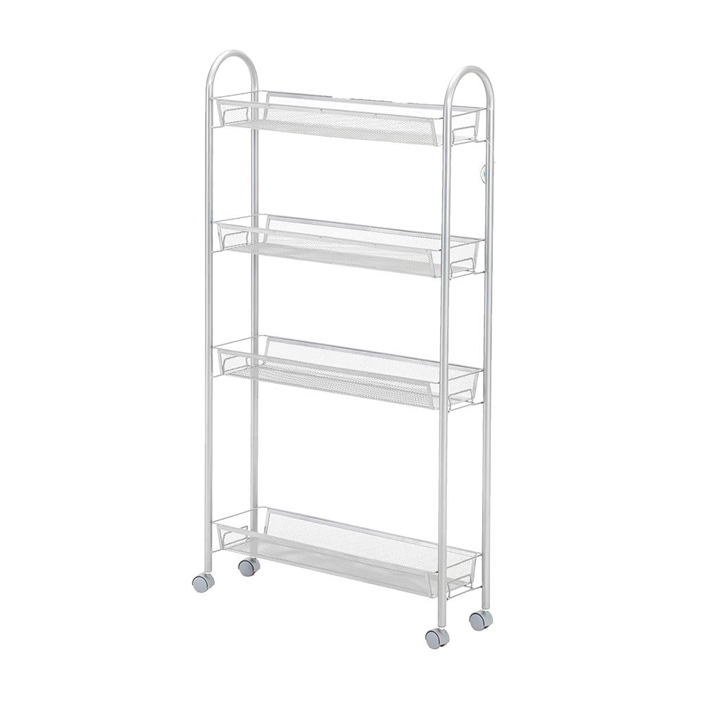 SamyoHome 4-Tier Kitchen Slide Out Storage Tower Rack with Wheels ...