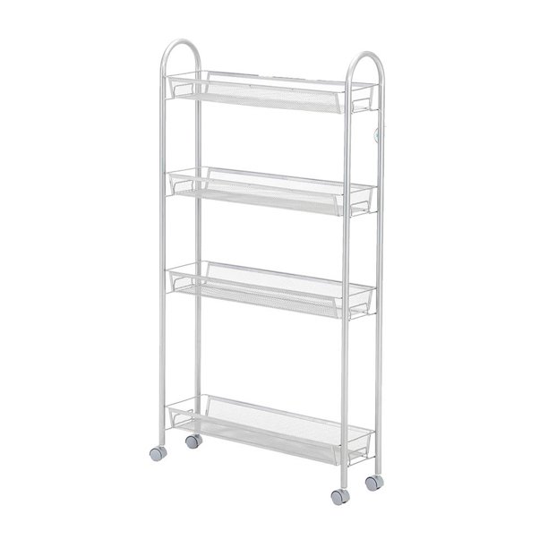 SamyoHome 4-Tier Kitchen Slide Out Storage Tower Rack with Wheels ...