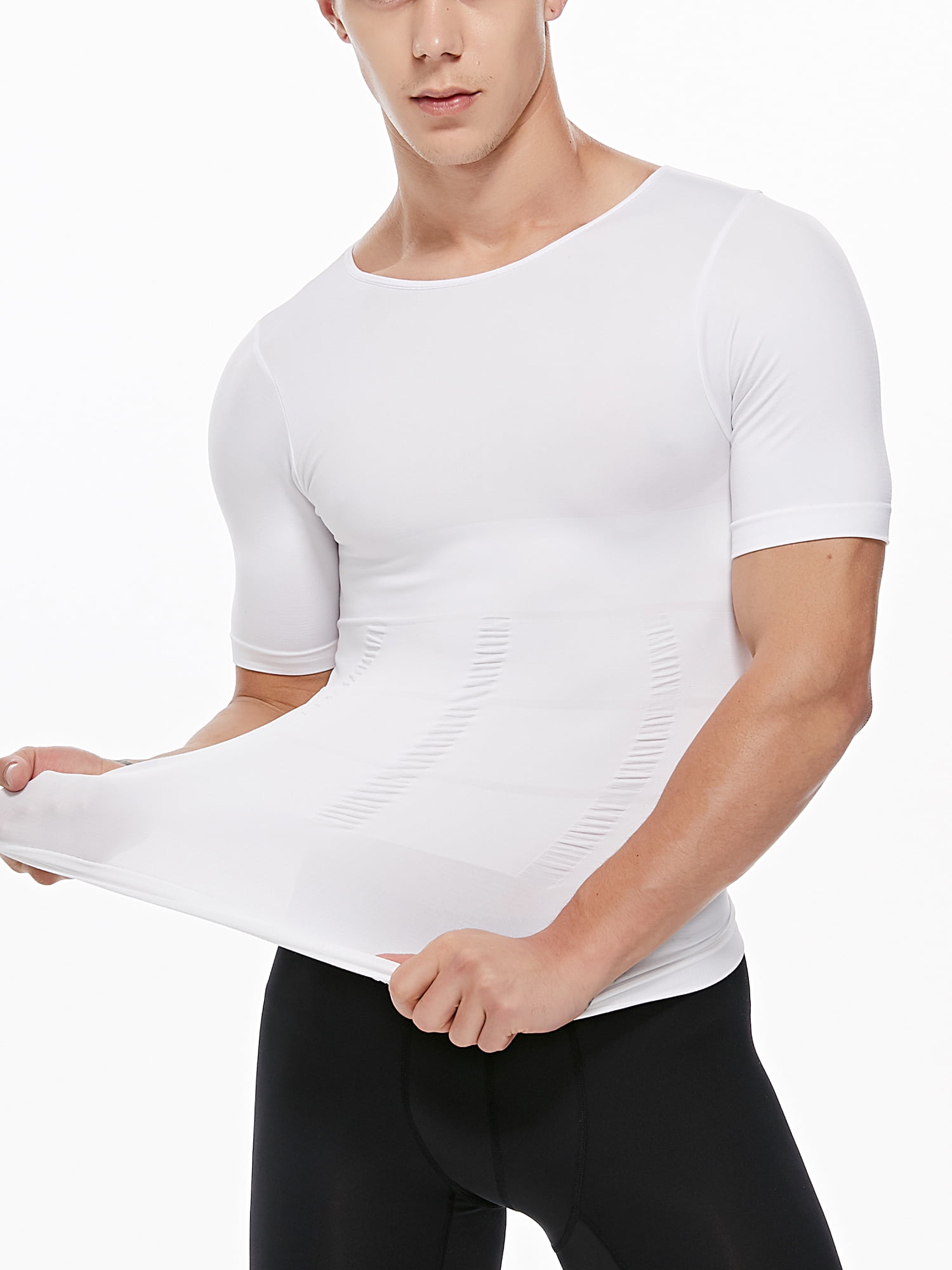 MISS MOLY Mens Slim Body Shaper Vests Shirt Abs Abdomen Slimming Shirt ...