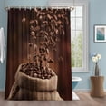Coffee Beans Shower Curtain for Bathroom, Vintage Country Bagged Coffee ...
