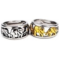 Men's Stainless Steel Vintage Cute Cut Out Animal Tribal Elephant Head ...