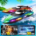 RC Boat with LED Lights - Toddler 14Inch Remote Control Boat for Kids ...
