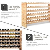 Costway 72 Bottle Wood Wine Rack Stackable Storage 6 Tier Storage ...