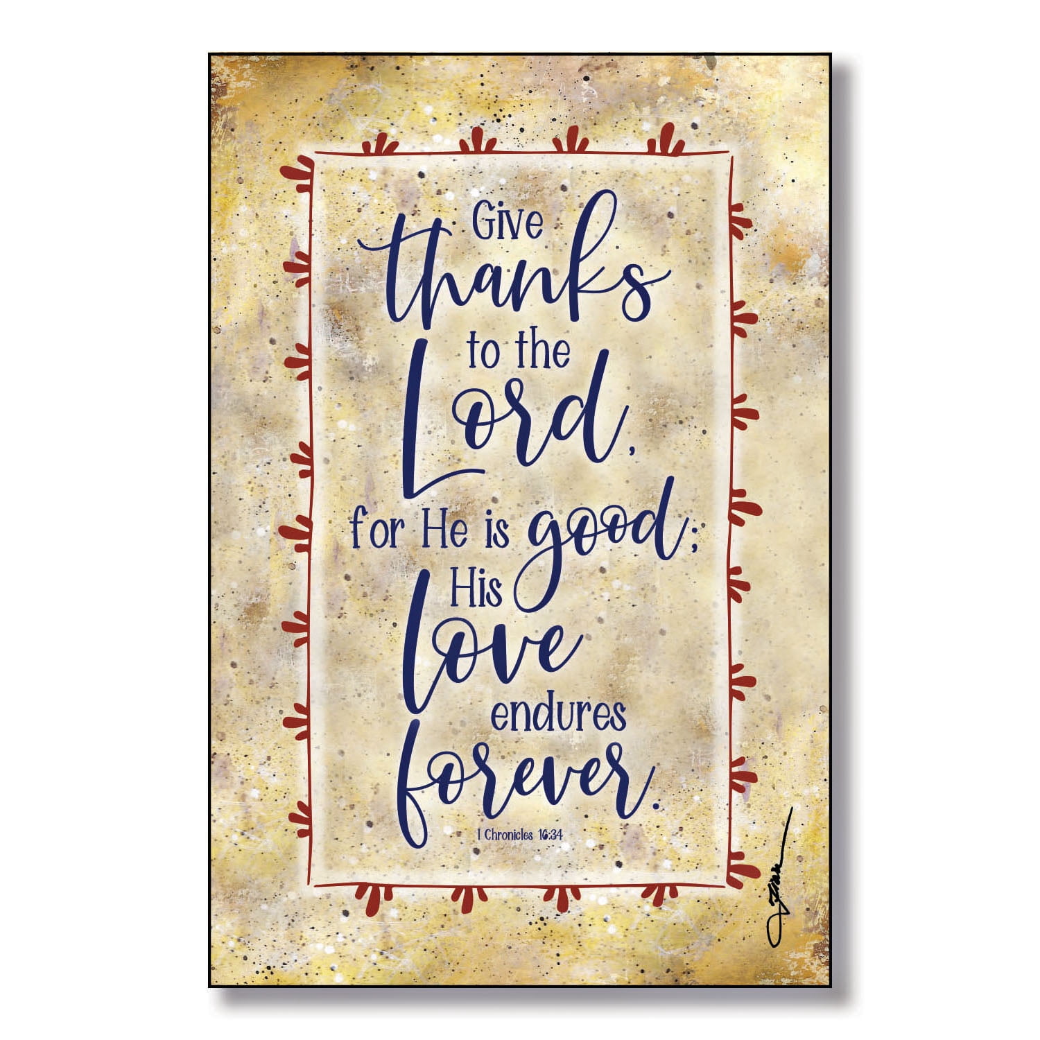 Give Thanks Wood Plaque with Easel and Hanger 6 inches x 9 inches ...