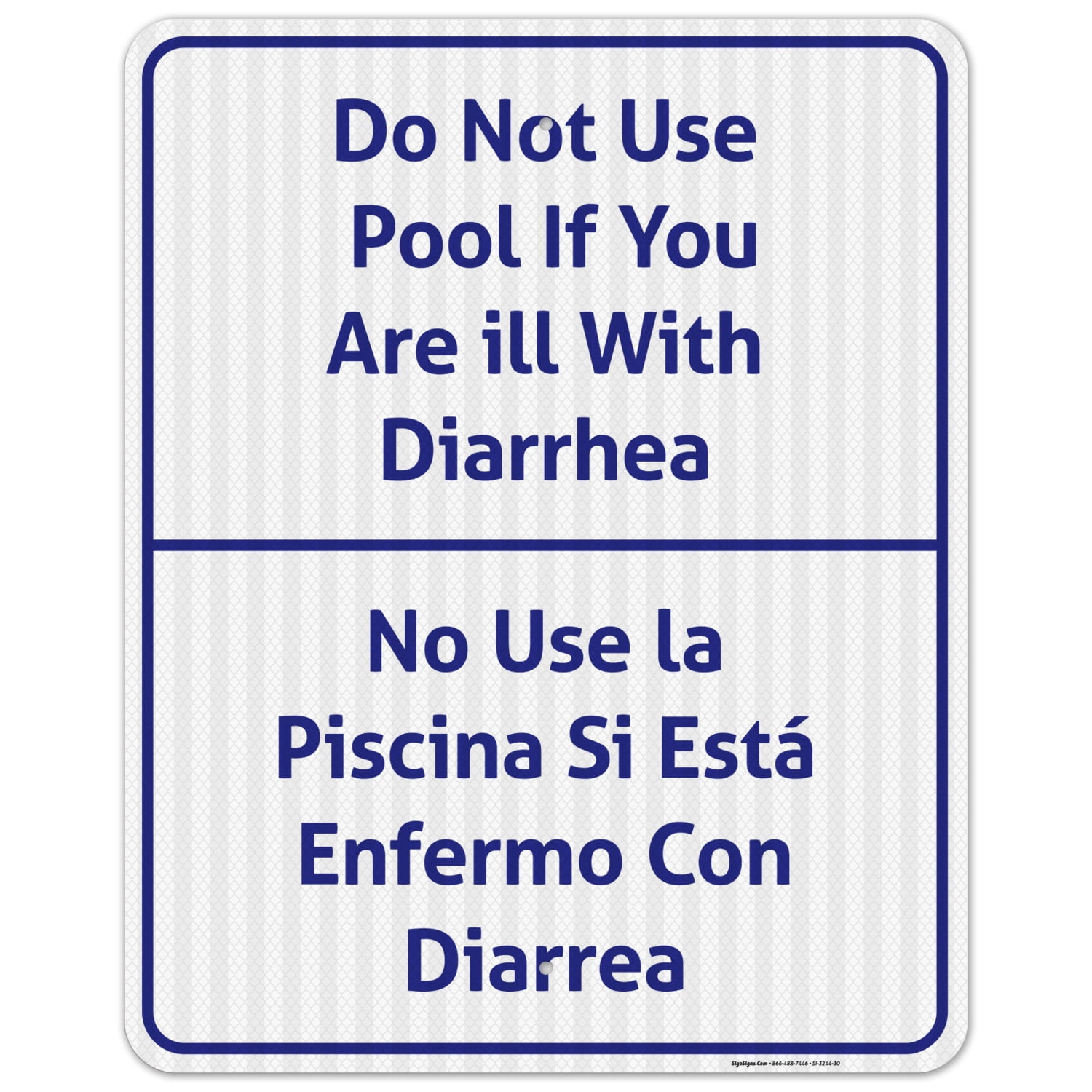 Do Not Use Pool If You Are Ill With Diarrhea Bilingual Sign, - Walmart.com