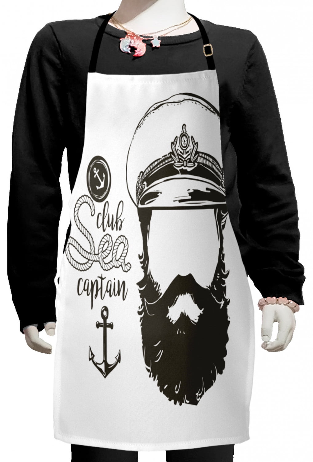Anchor Kids Apron, Portrait of a Faceless Captain with Hat and Beard ...