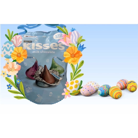 HERSHEY'S KISSES, Milk Chocolate Candy, 53.76 oz, Bulk 330-piece ...